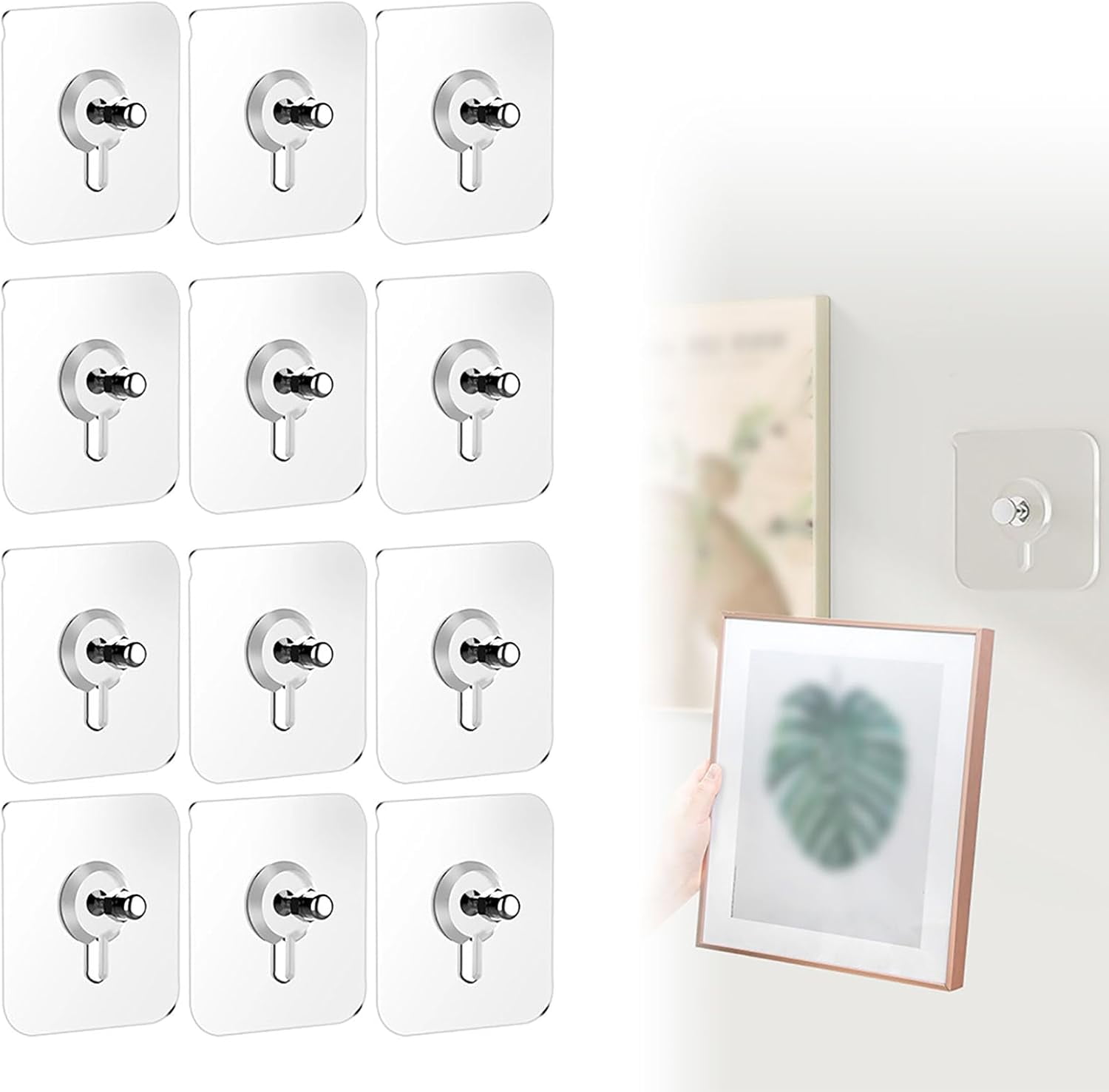 No Drill Adhesive Hooks, 2025 New Self Adhesive Nails Wall Mount Non ...