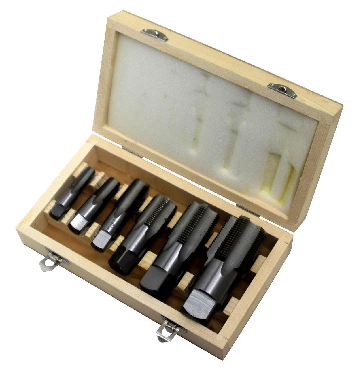 Drill America - DWTHS1/8-1SET 6 Piece NPT Pipe Tap Set in Wooden Case ...