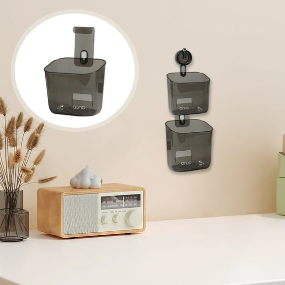 No Drill Bathroom Suction Storage Box Corrugated Suction Cup Storage ...