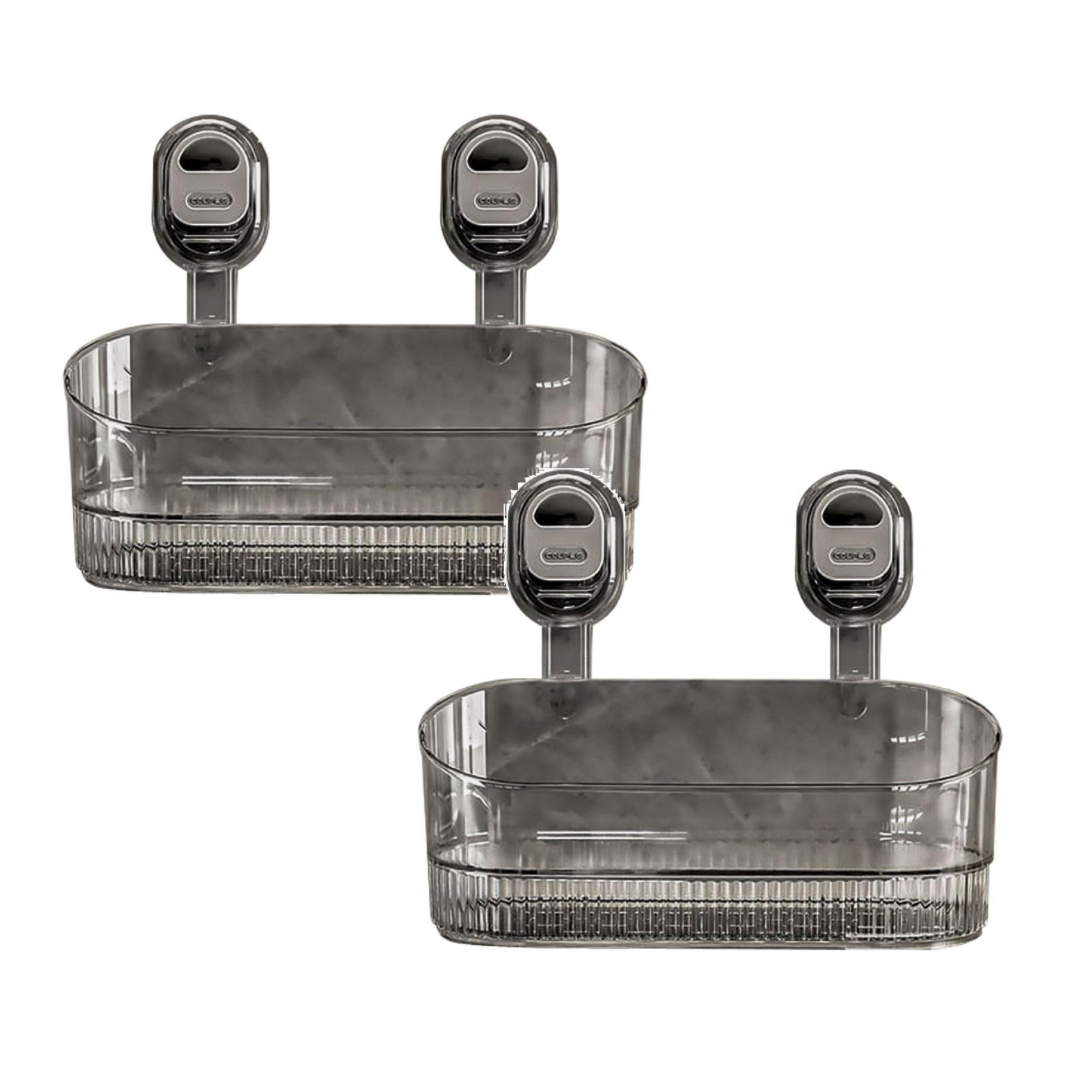 No Drill Bathroom Suction Storage Box Corrugated Suction Cup Storage ...