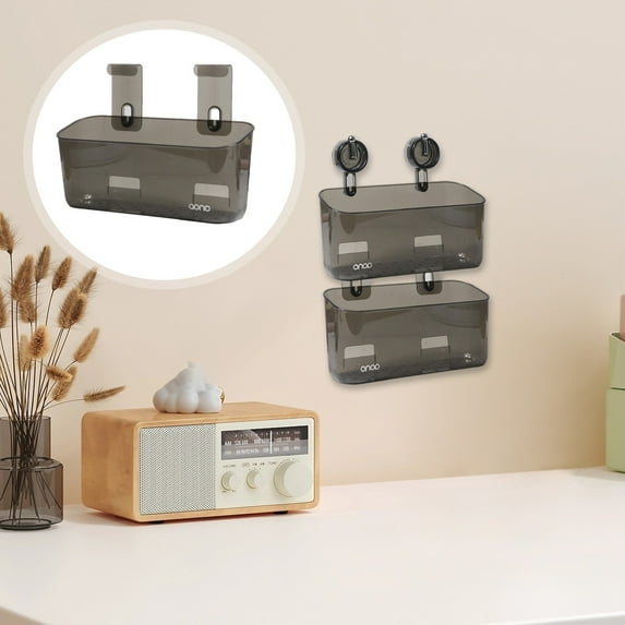 No Drill Bathroom Suction Storage Box Corrugated Suction Cup Storage ...
