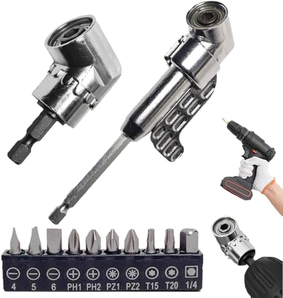 Drill Bit Adapter for Tight Spaces, 105 Degree Right Angle Drill ...