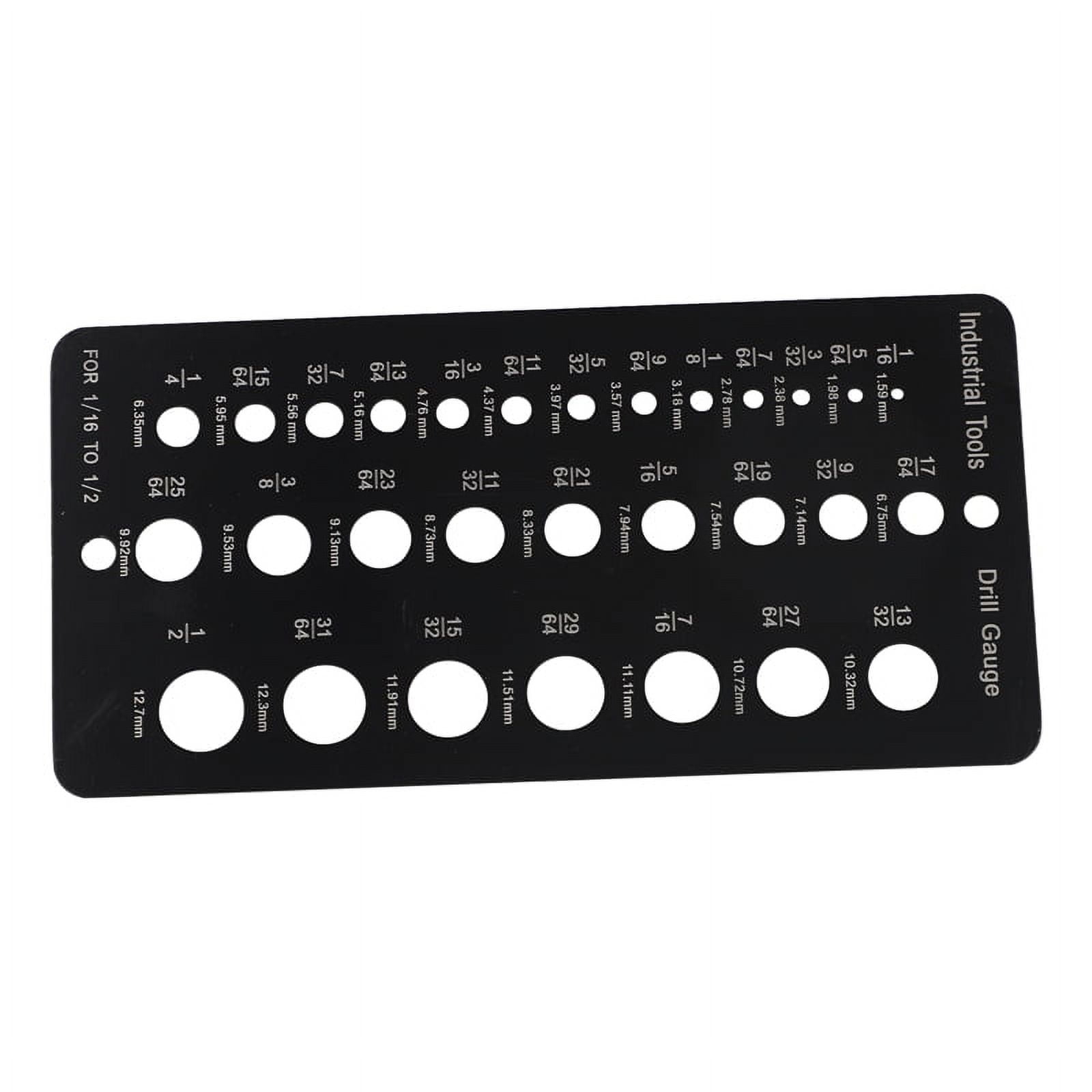 Drill Bit Gauge 1/16 Inch to 1/2 Inch, Screw Size and Thread Inches ...