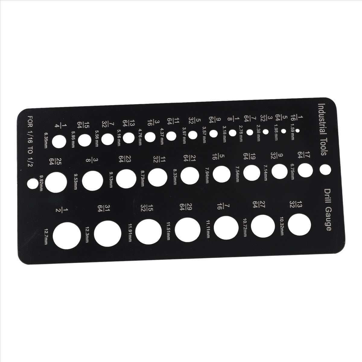Drill Bit Gauge 1/16 Inch to 1/2 Inch, Screw Size and Thread Inches ...