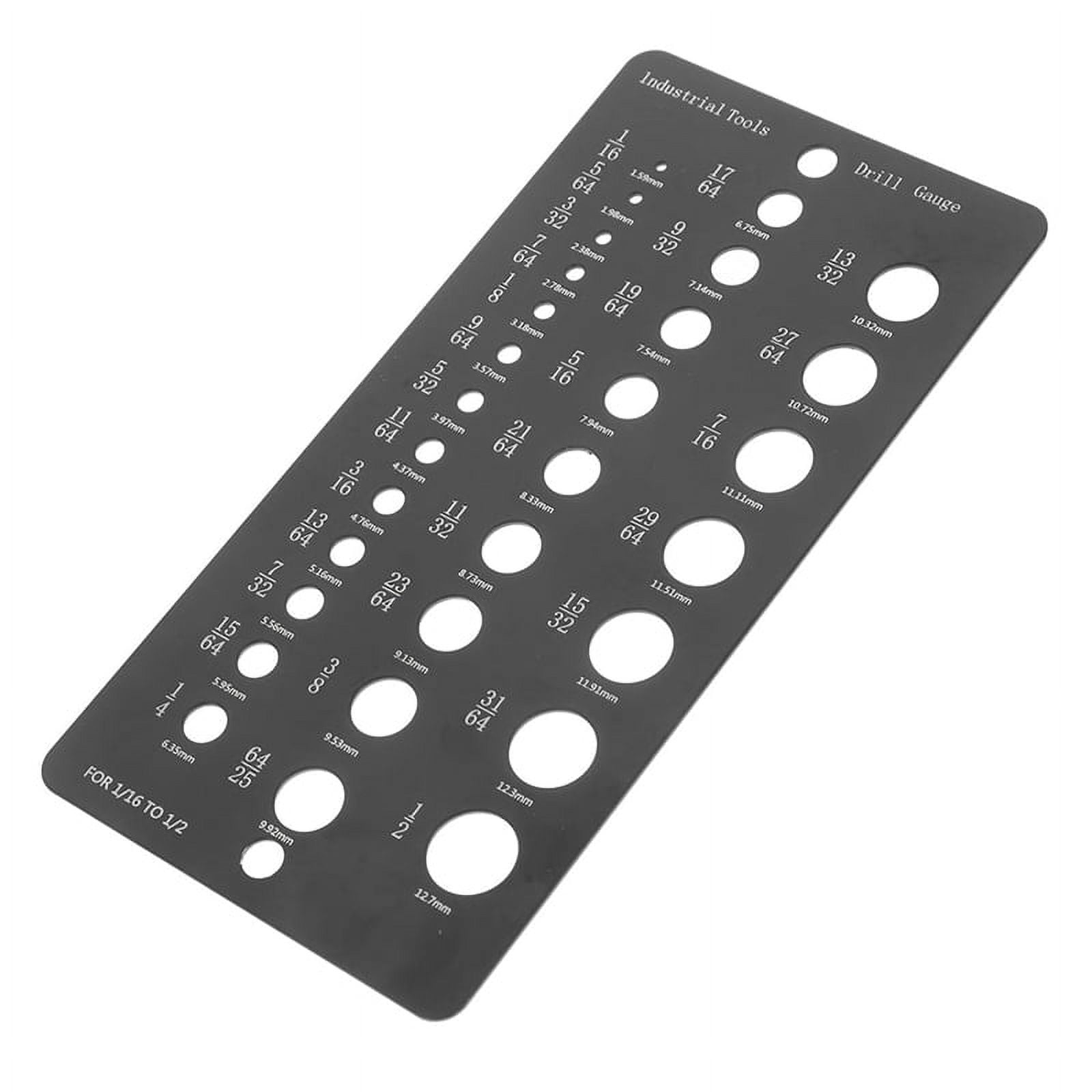 Drill Bit Gauge 1/16 to 1/2 Inch 29-Hole Drill Bit Measuring Instrument ...