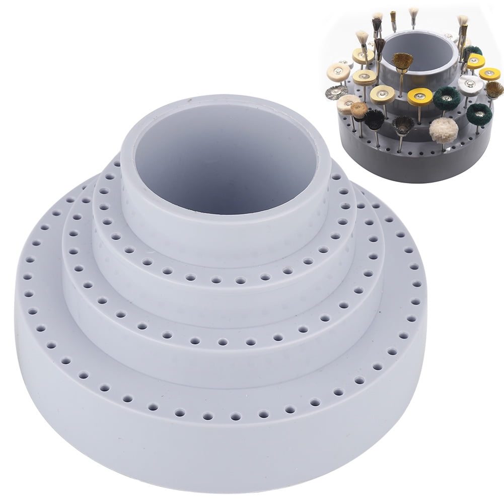 Drill Bit Organizer, Large Capacity Round Plastic 360 Degree Rotating ...