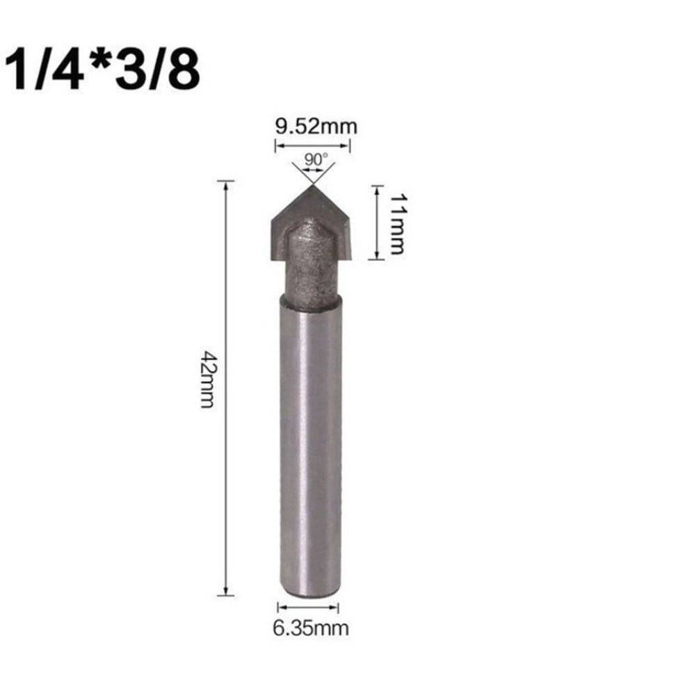 Drill Bit Router Bits 1 4inch 6.35mm 42-53mm 90 Degree CNC Solid ...