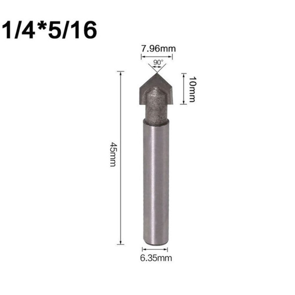 Drill Bit Router Bits 1 4inch 6.35mm 42-53mm 90 Degree CNC Solid ...
