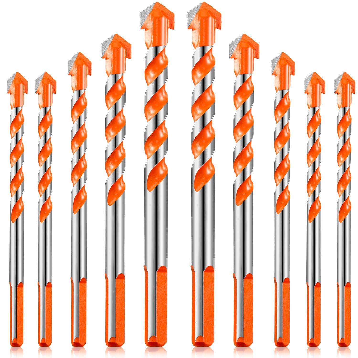 Drill Bit Set, 10 Pieces Triangle Drill Bit Set 6/6/8/10/12 mm, Carbide ...
