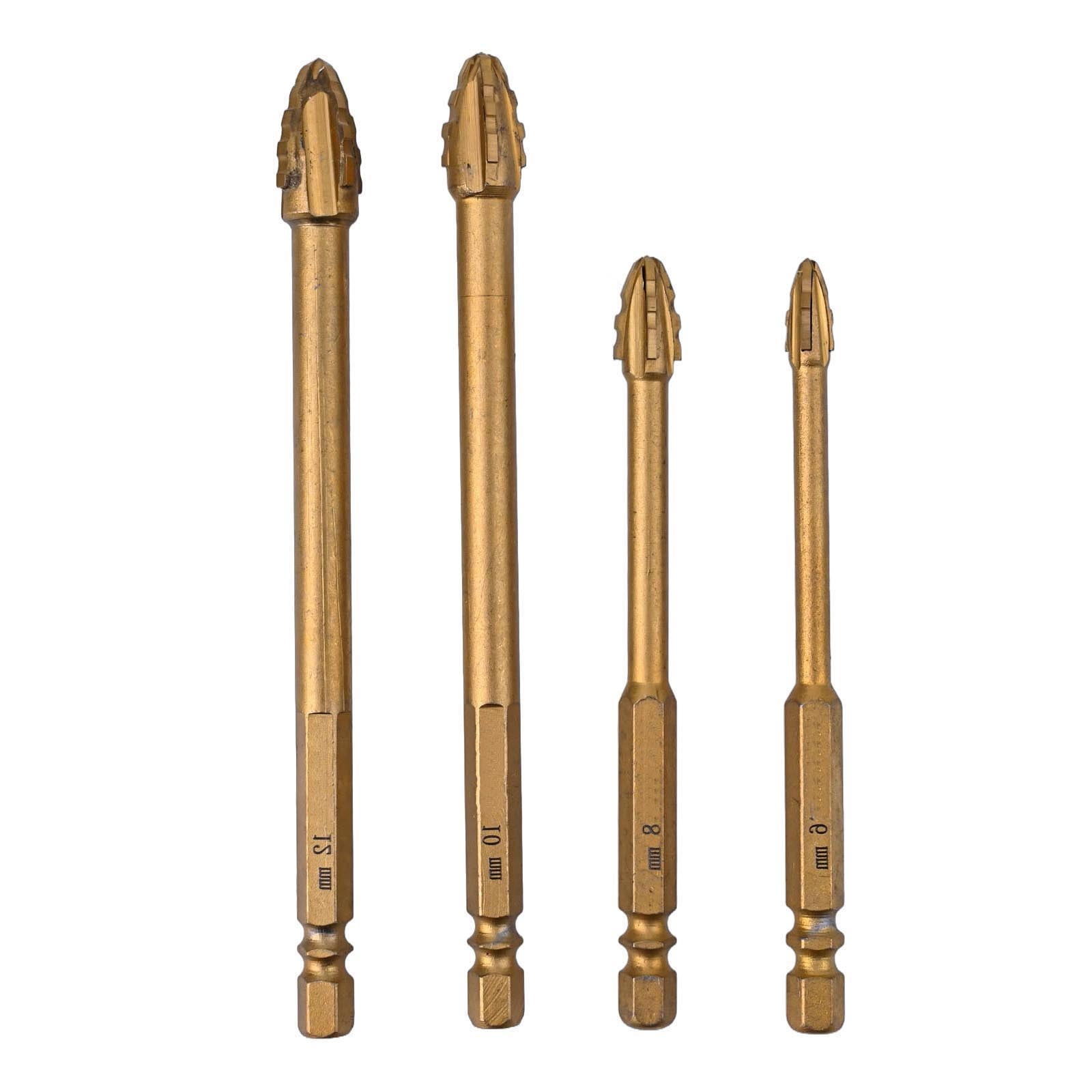 Drill Bit Set 6/8/10/12mm for Tile Glass Marble with Hex Shank Drilling ...