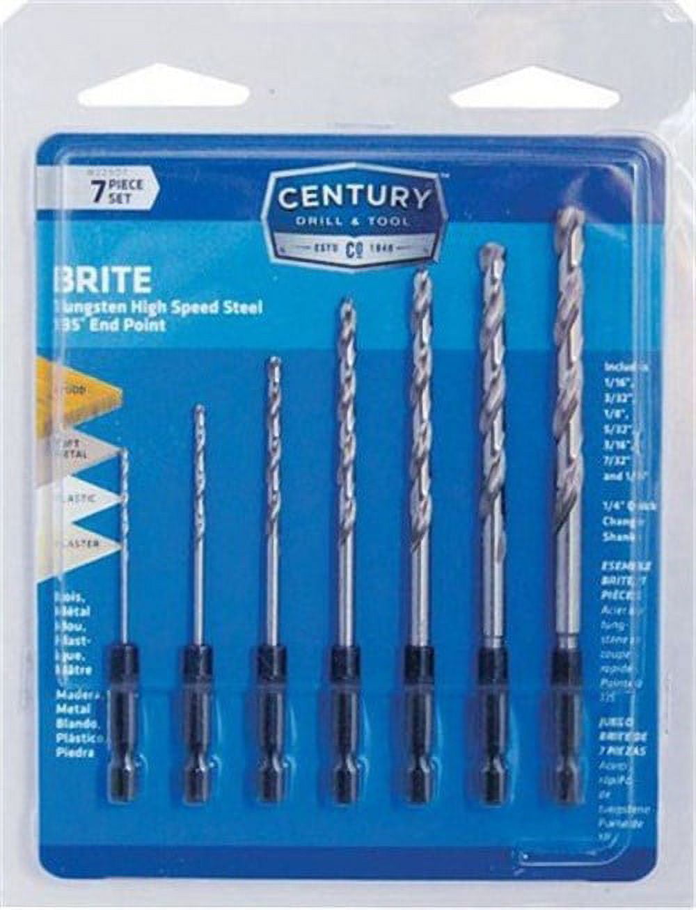 Drill Bit Set,7-Pc Brite,1/4"H - Walmart.com