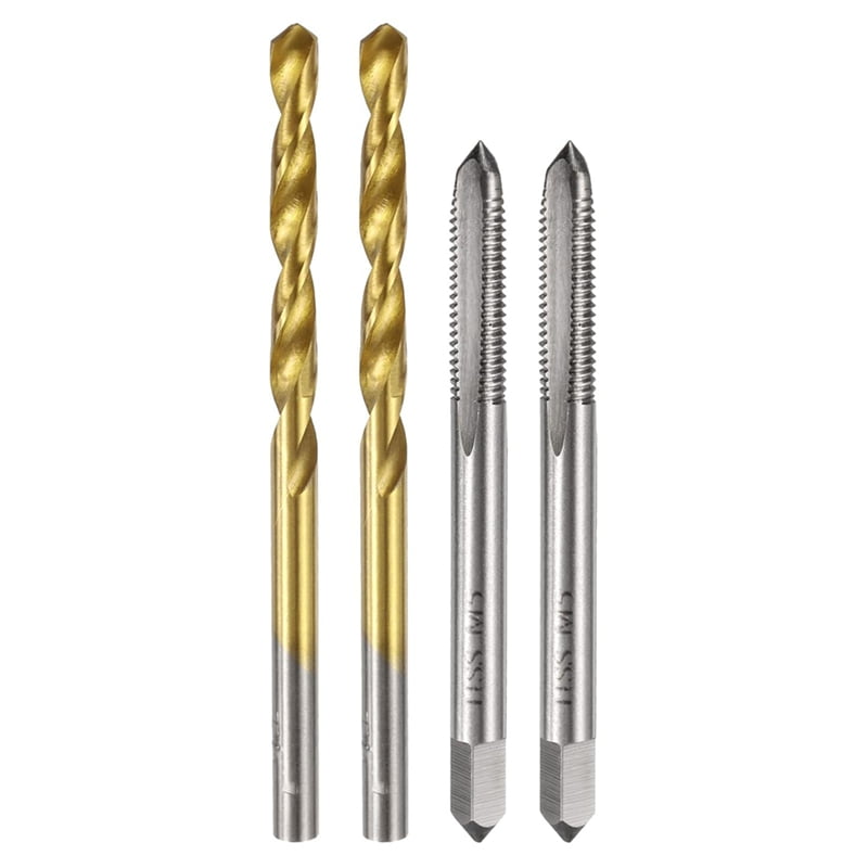 Drill Bit Set M5 X 0.8 Straight Flute Thread Taps and 4.2mm Twist Drill Bits Titanium Coated HSS6542 Threading Tools Walmart