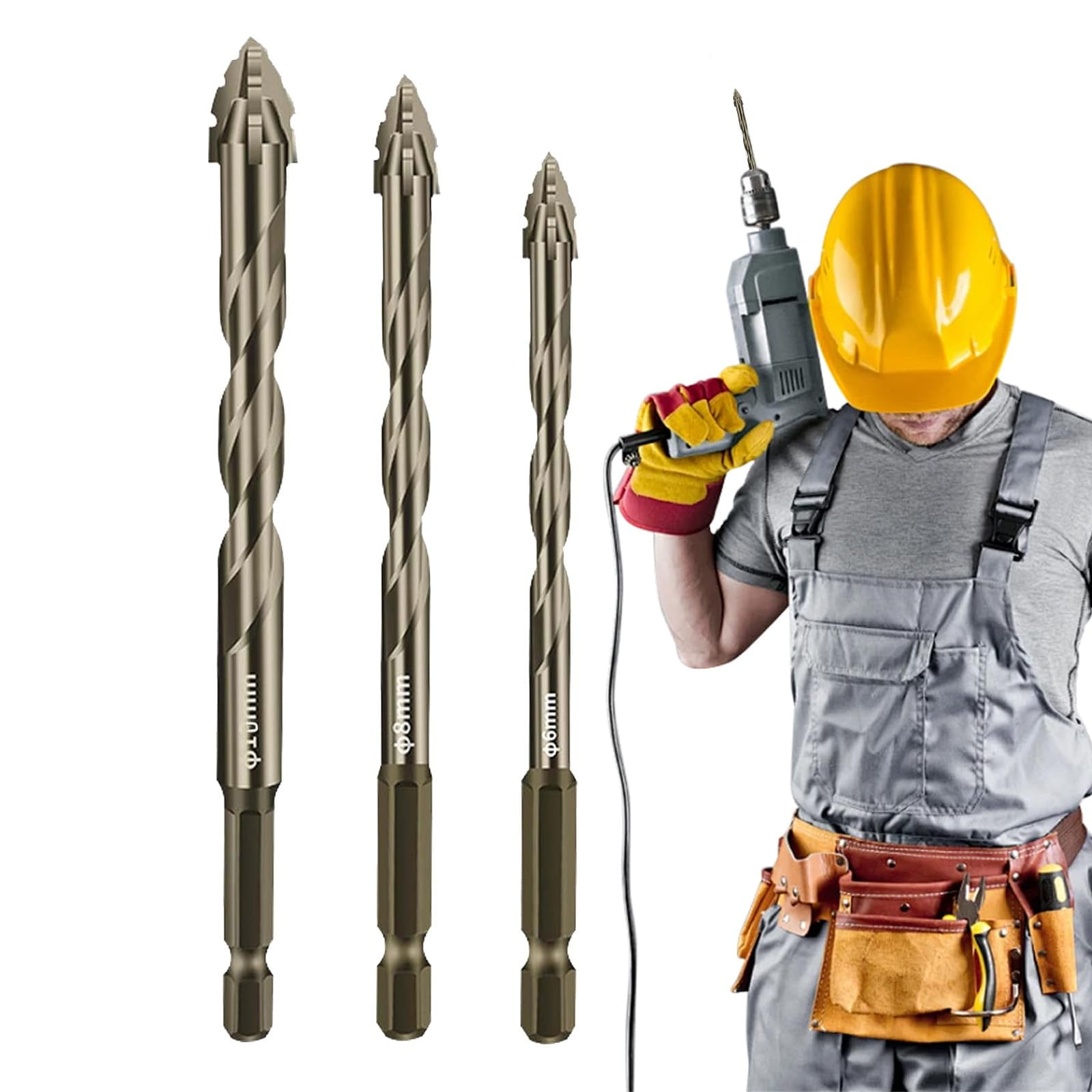 Drill Bits, 2025 Upgraded Four-Flute Sawtooth Eccentric Drill Bit, High ...
