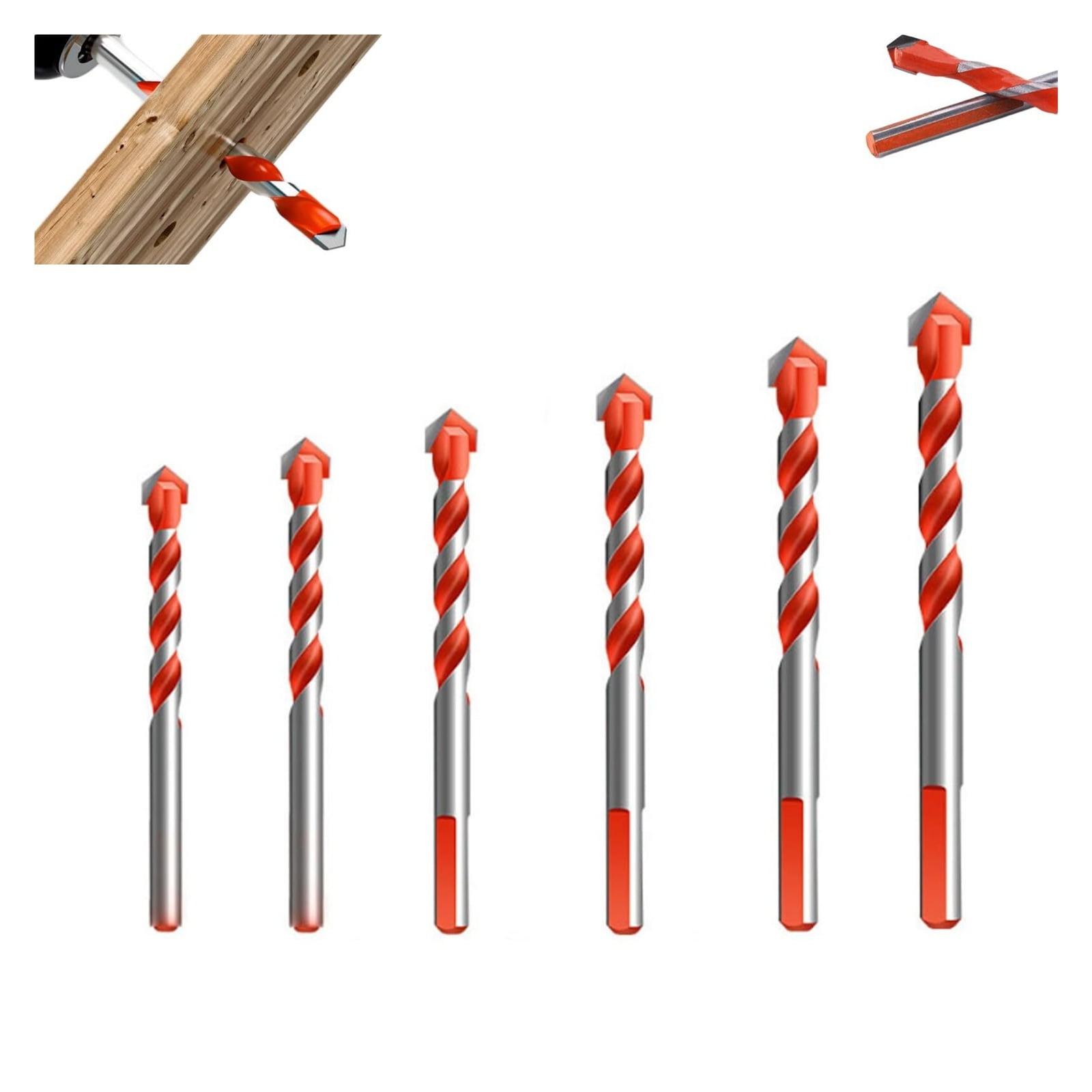 Drill Bits, Cement Drill Bits for Concrete, Four Blade Serrated ...
