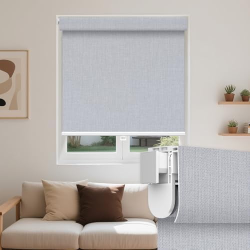 No Drill Blackout Roller Shades for Windows,Free-Stop Cordless Roller ...