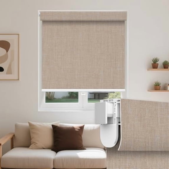 No Drill Blackout Roller Shades for Windows,Free-Stop Cordless Roller ...