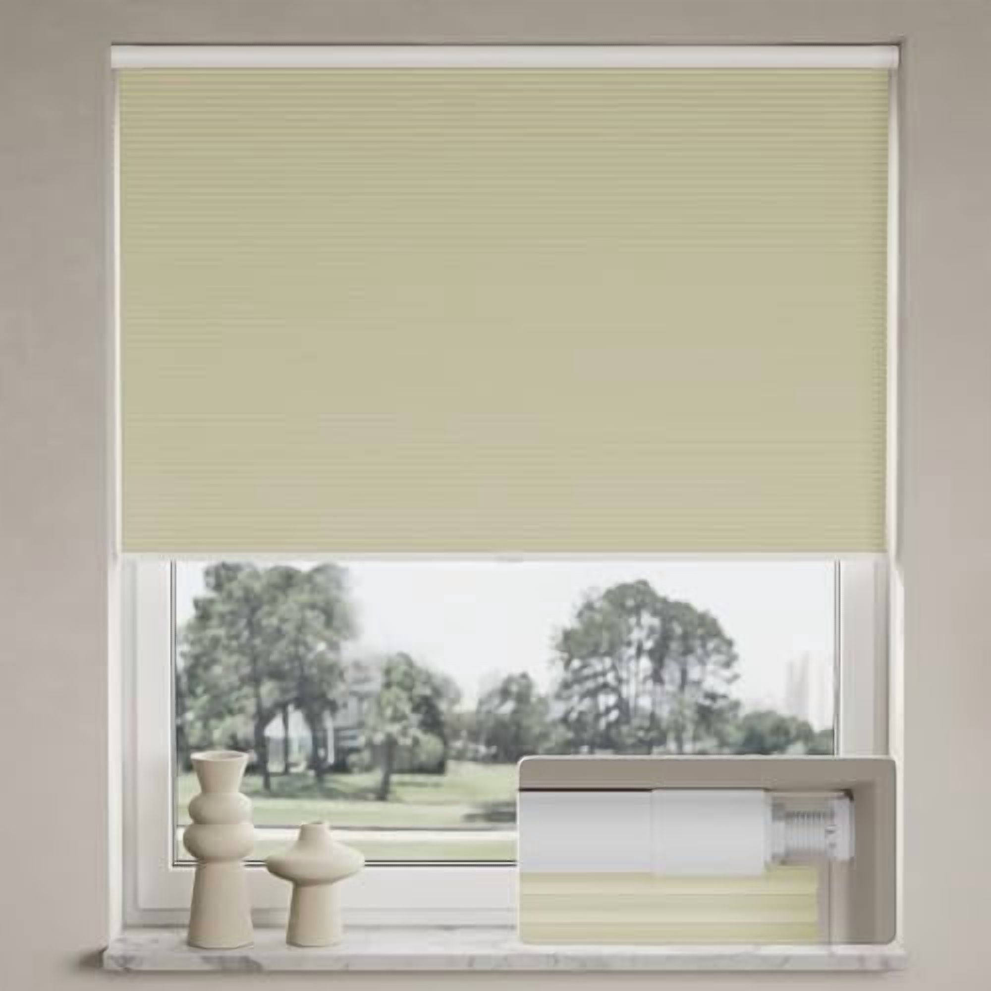 No Drill Blackout Shades Tension Cordless Cellular Blinds for Indoor ...