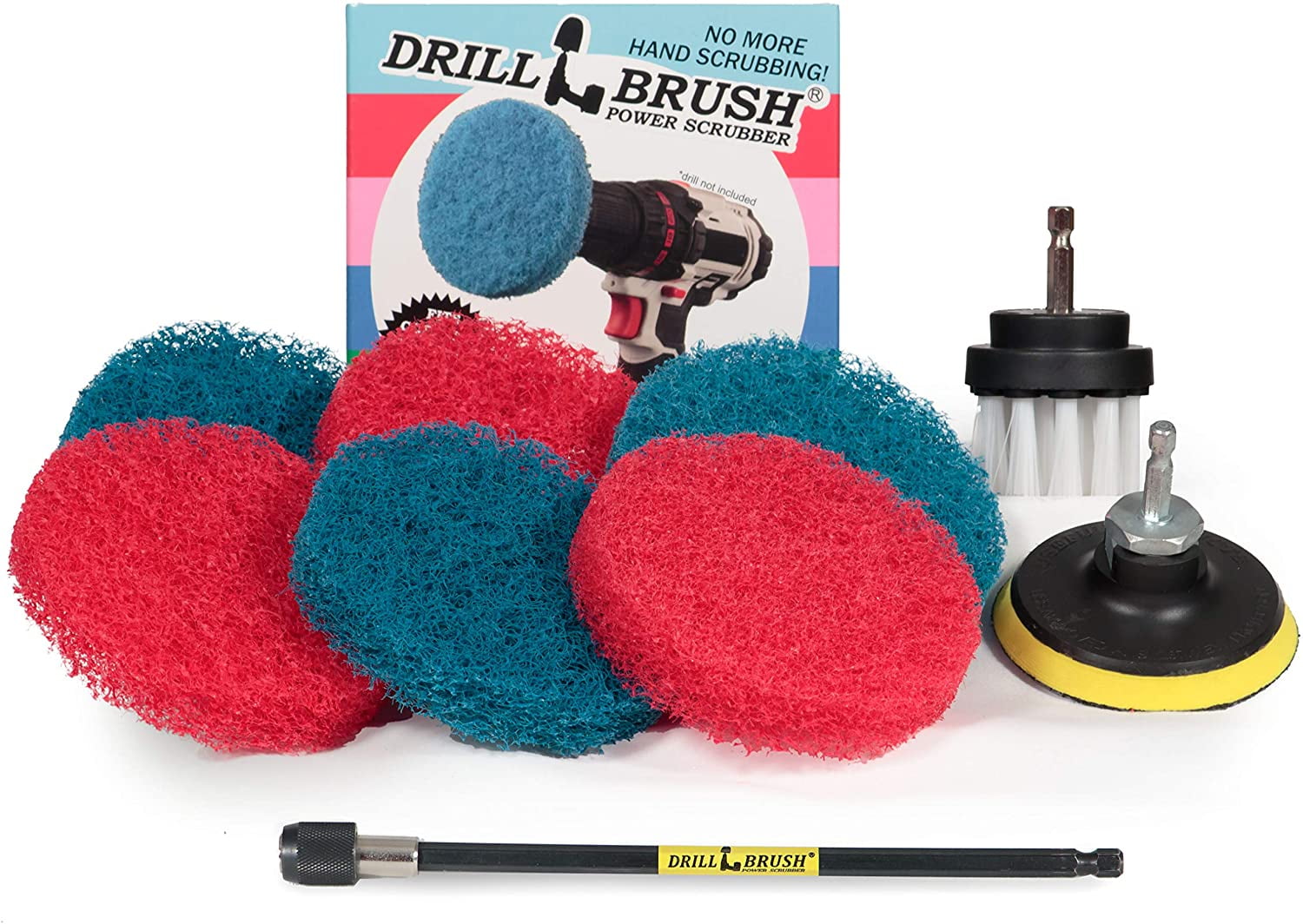 Drill Brush - Drill Scrubber Attachment - Scrub Brush - Scouring Pads ...