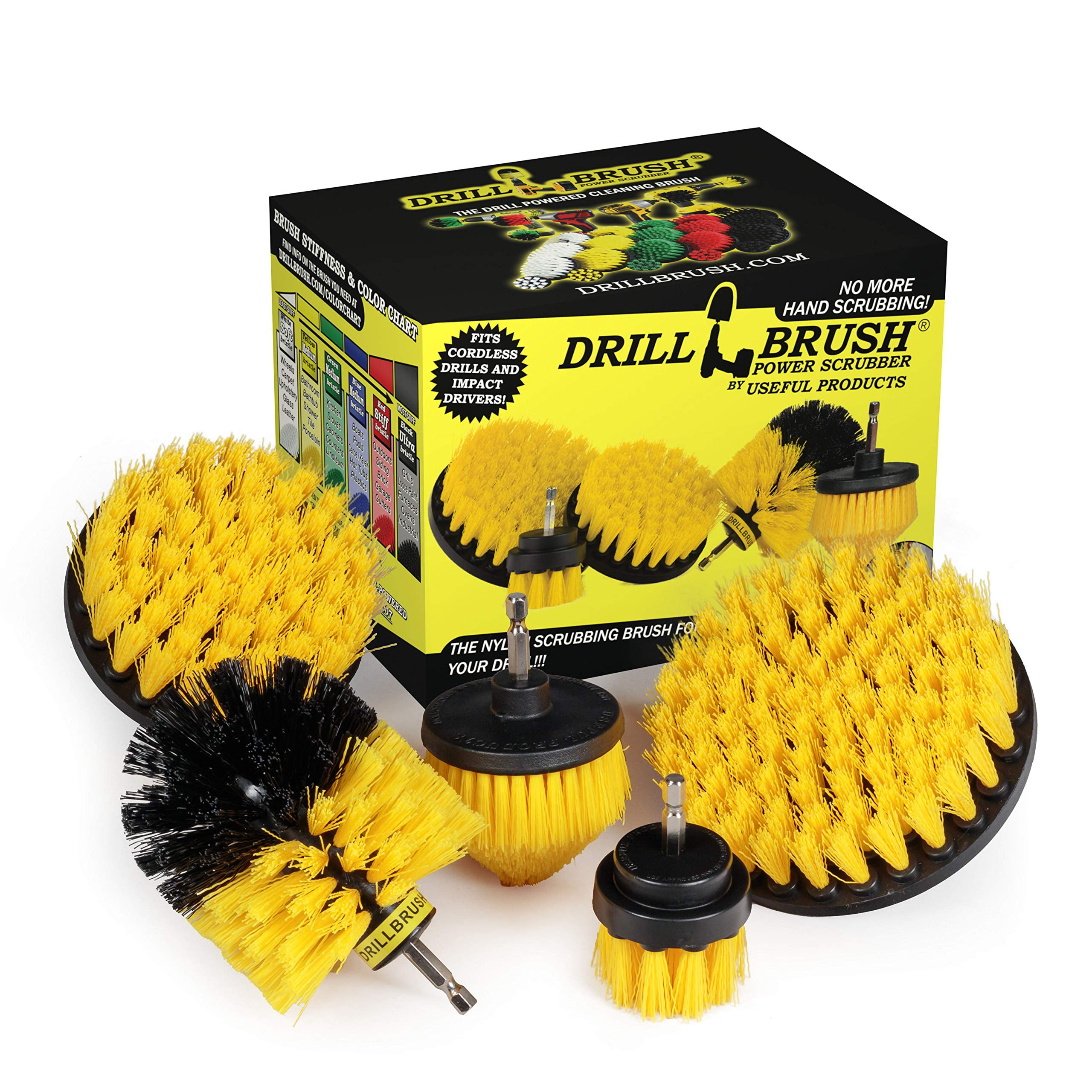 Drill Brush Power Scrubber Attachment Set for Bathroom, Toilet, Tile ...