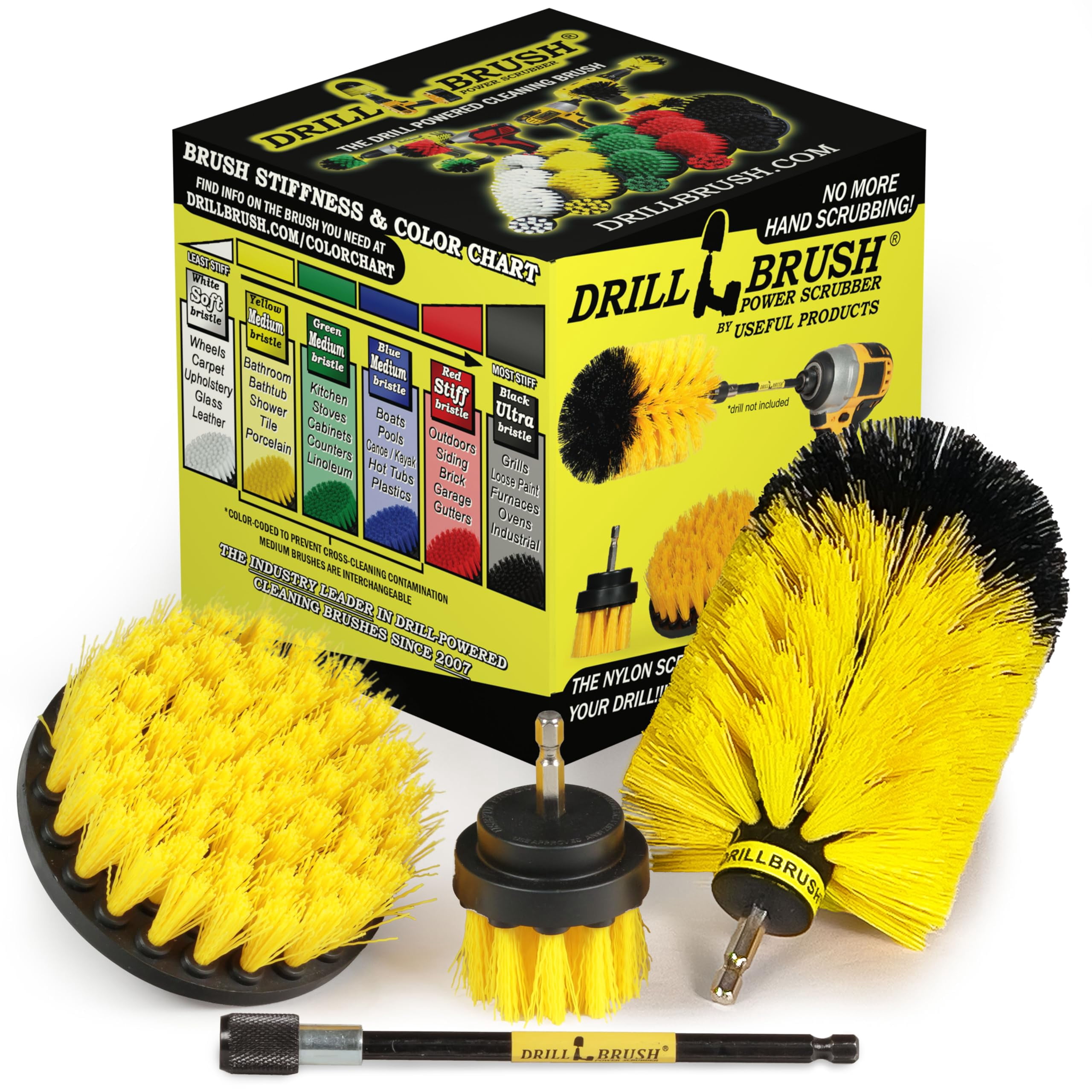Drill Brush Power Scrubber by Useful Products - Bathroom Cleaning Brush ...