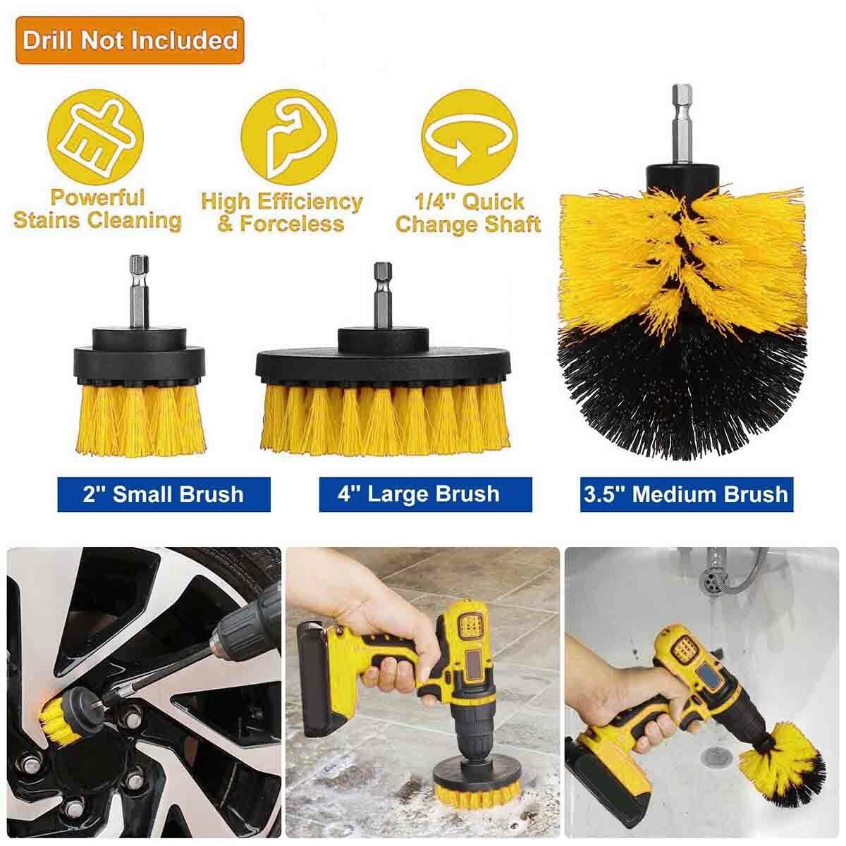 Drill Brush Set Power Scrubber Brushes Cleaner for Car Carpet Wall Tile ...