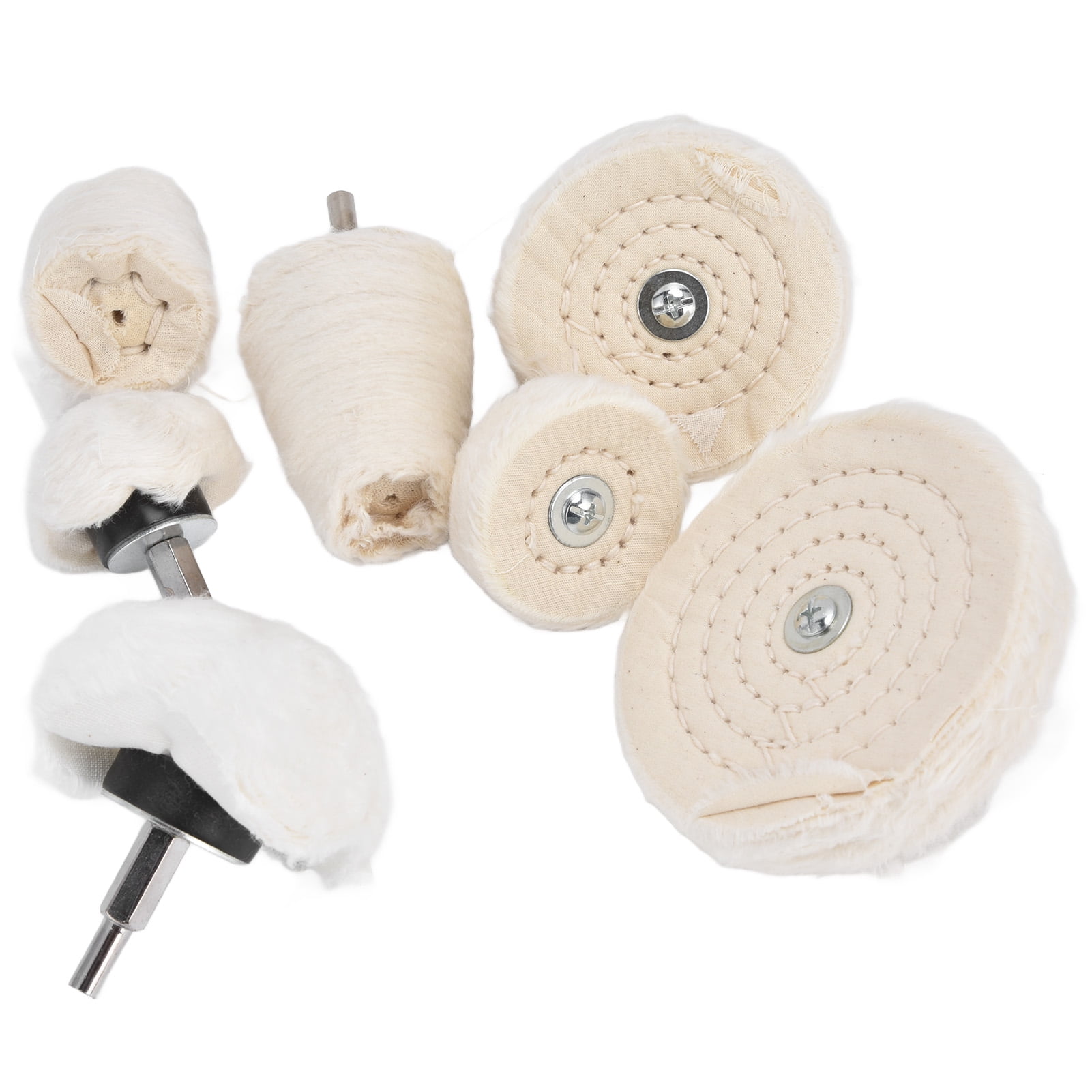 Drill Buffing Pad Kit, 7pc Cotton Flannel Wheels For Polishing Marble ...
