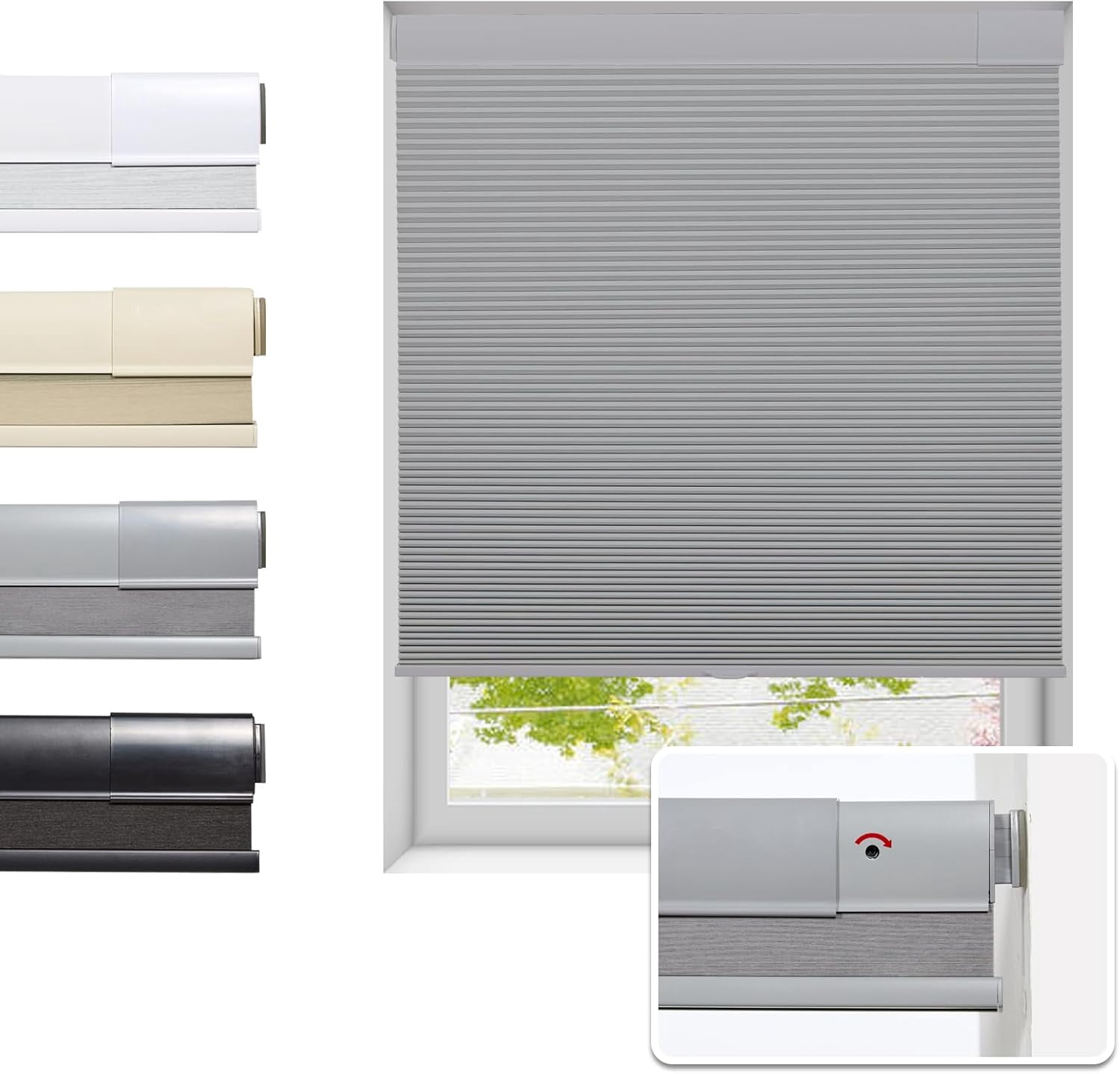 No Drill Cellular Shades for Indoor Windows, Thermal Insulating & Noise ...