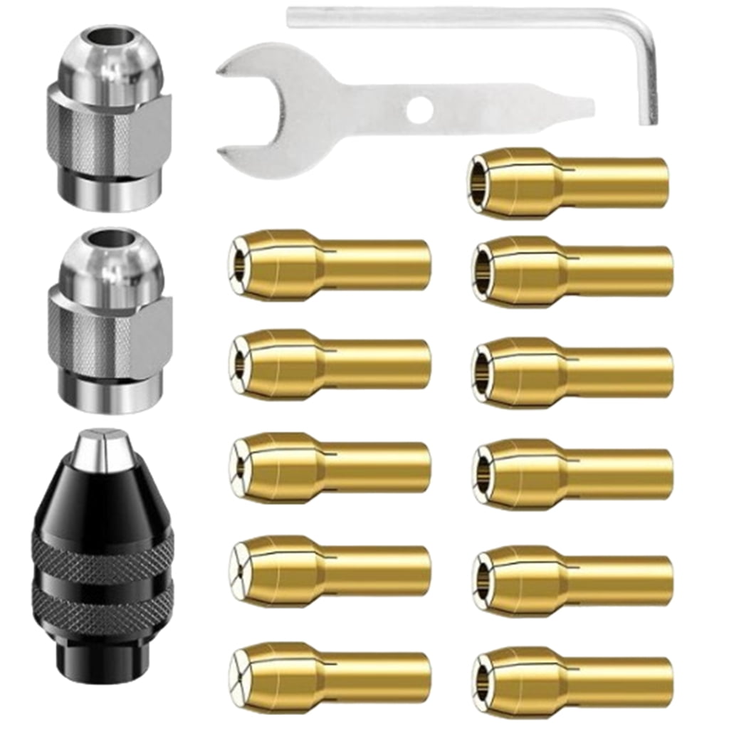 Drill Chuck Collet Set Metal Collet Set Collet Nut Kit 0.5-3.2mm Small ...