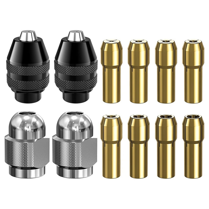 Drill Chuck Collet Set for , 12PCS 1/32inch to 1/8inch Replacement 4486 Keyless Bit Rotary Tool ...