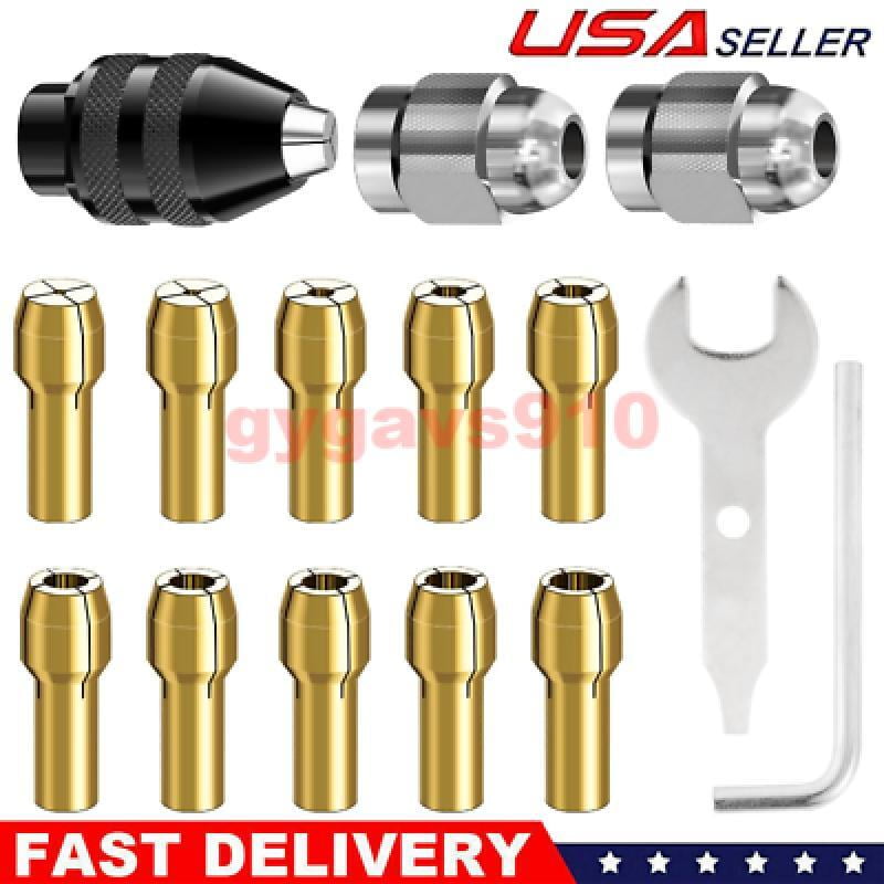 Drill Chuck Collet Set for Dremel Drill Bit Chuck Shank Rotary Tool ...