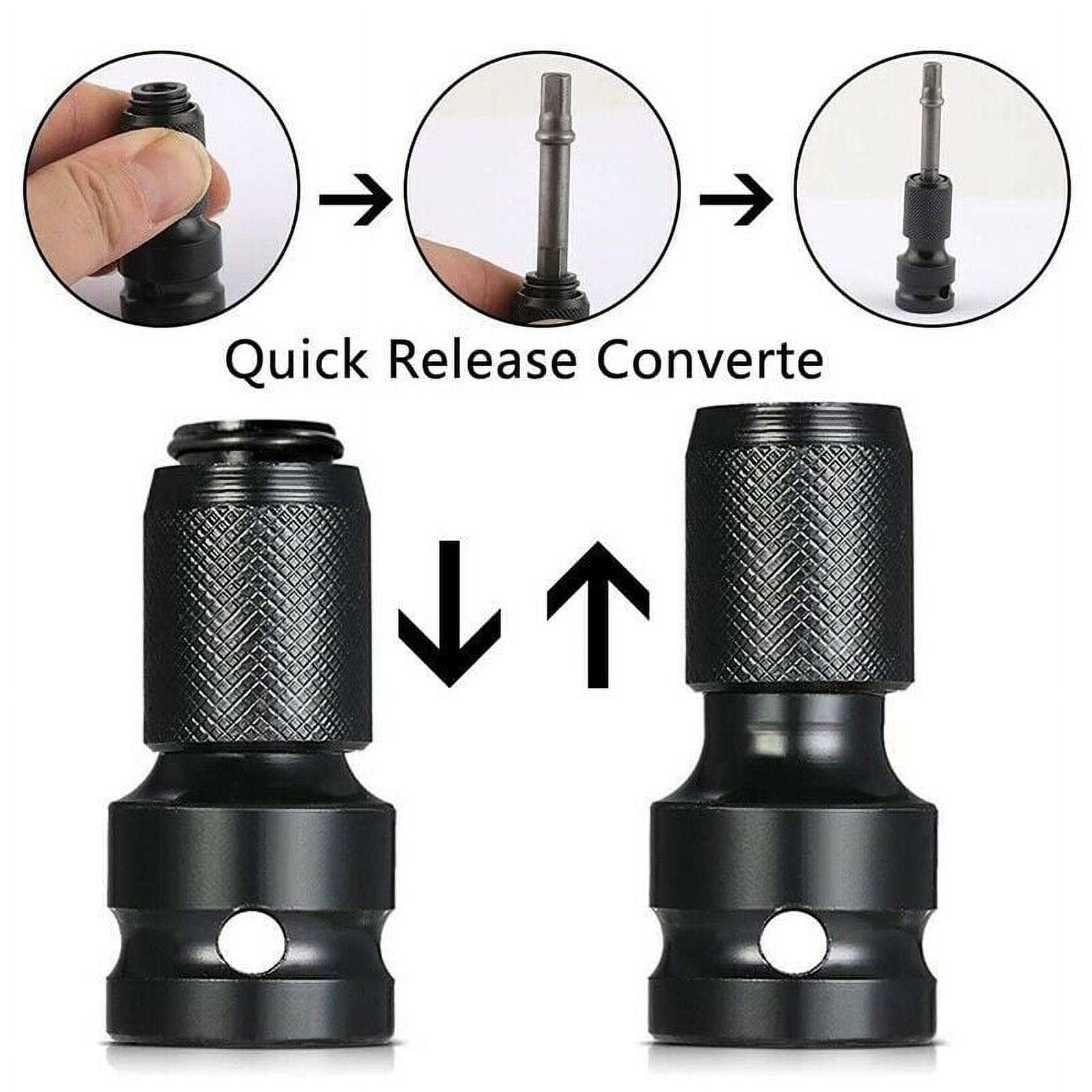 Drill Chuck Converter Socket Adapter Hex Shank 1/2" Drive To 1/4 ...