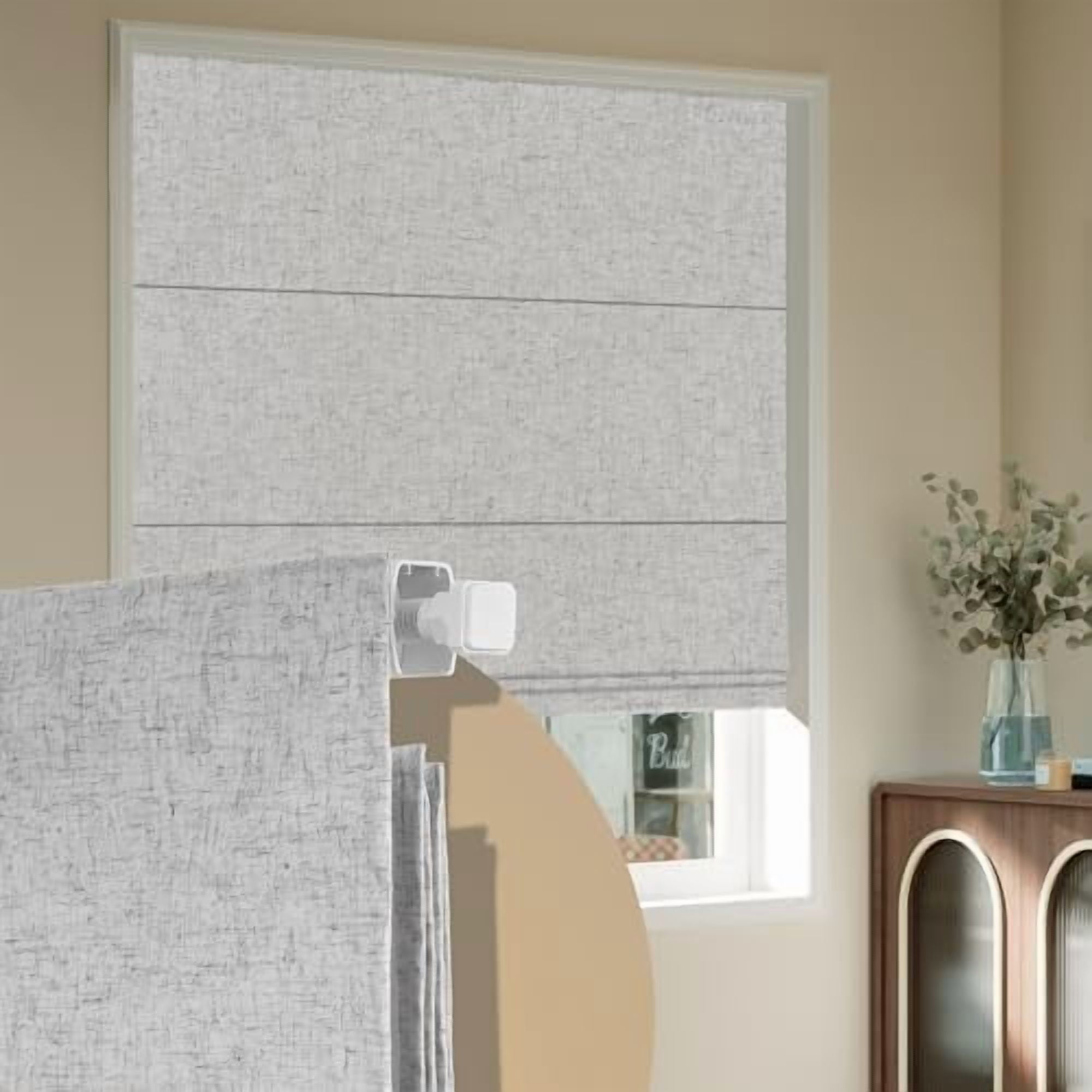 No Drill Cordless Roman Shades for Windows, No Fray Blackout Roman ...