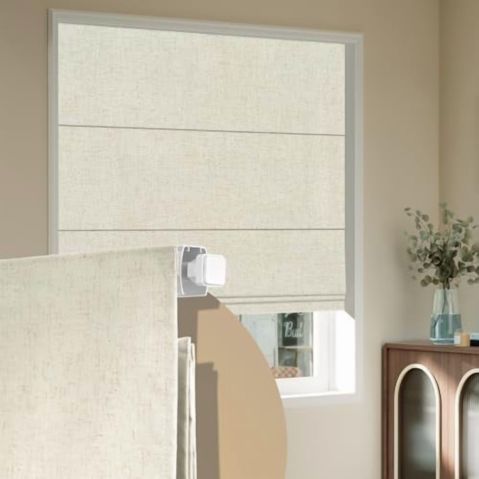 No Drill Cordless Roman Shades for Windows, No Fray Blackout No Tools ...