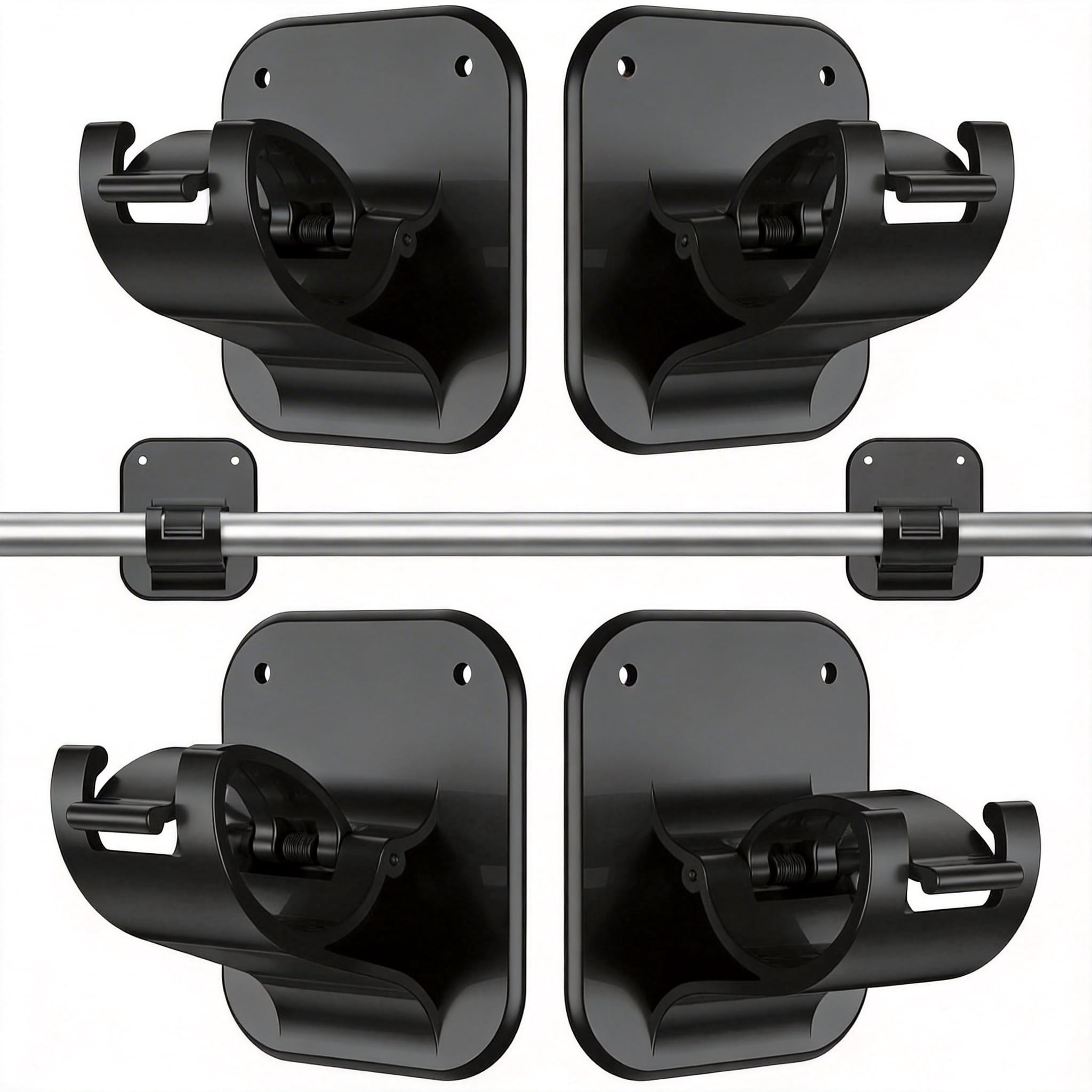 No Drill Curtain Rod Brackets, 40LB Heavy Duty Adhesive Hooks, Renter ...