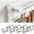 No Drill Curtain Rod Brackets for Outside-Mount Blinds, Tool-Free Over ...