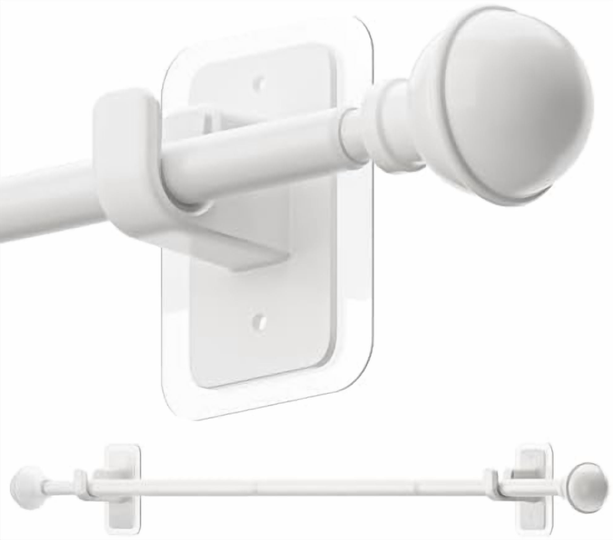 No Drill Curtain Rods for Window 66 to 120 Inches, 5/8 Inch Diameter ...