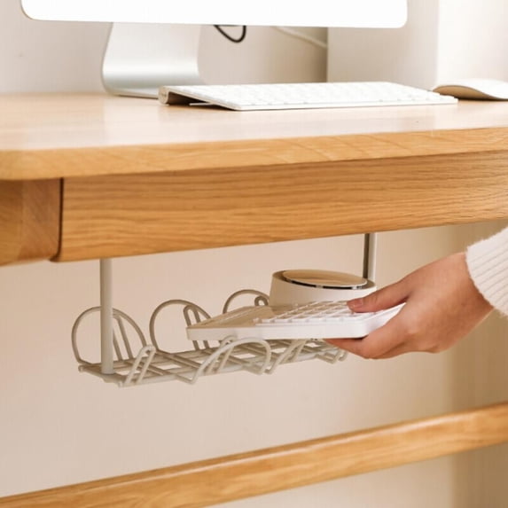 No Drill Under Desk Cable Management Tray, Cable Management Clamp to ...