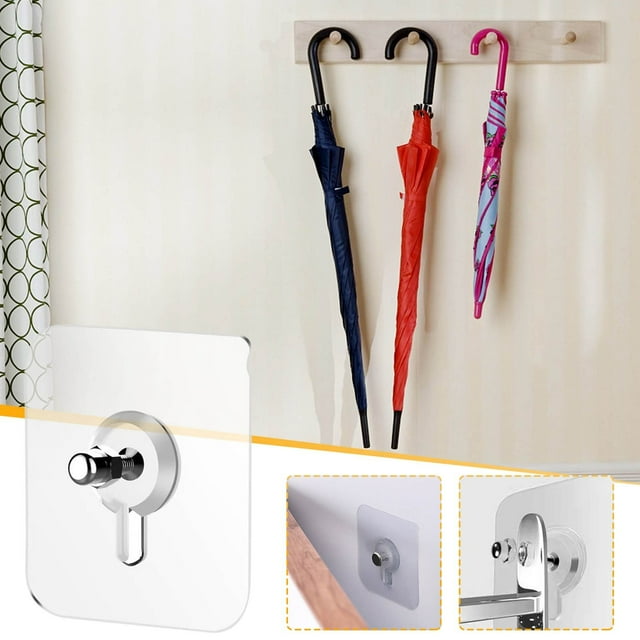 Drill Free Adhesive Hooks,Upgraded Picture Hangers Without Nails ...