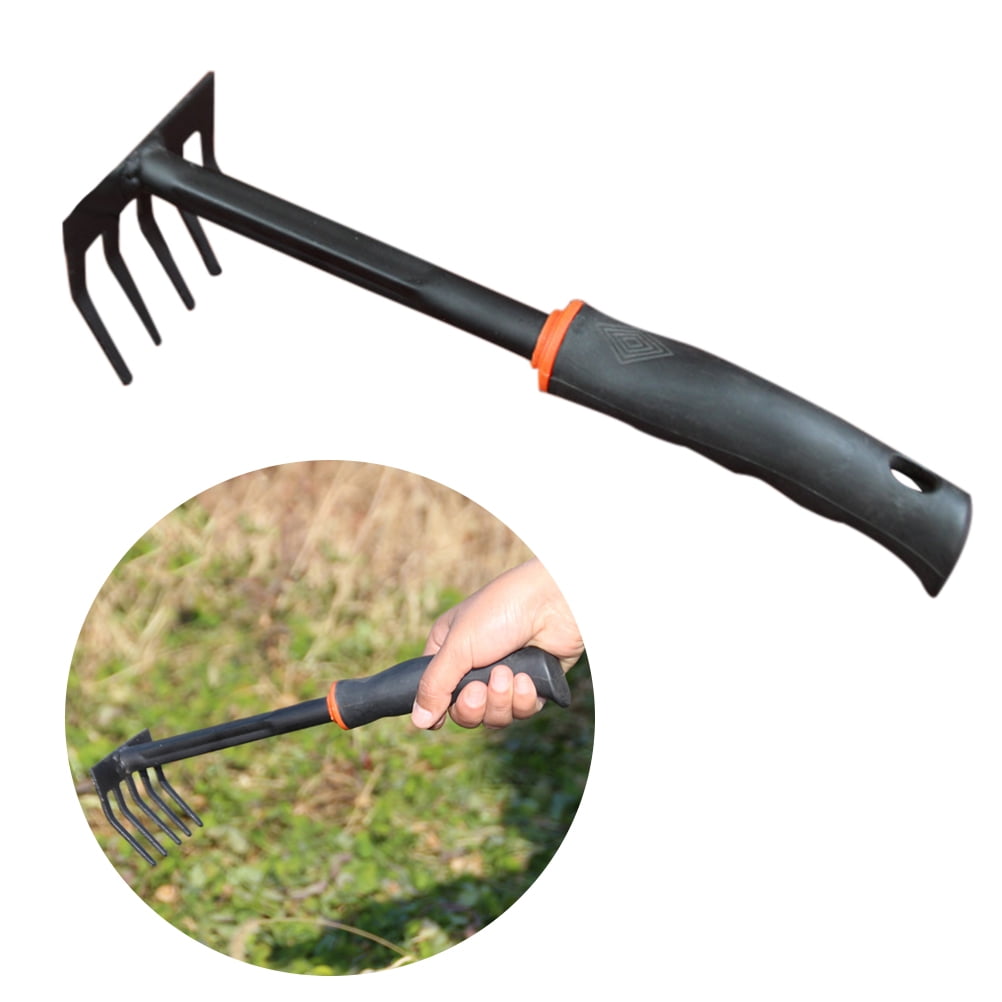 Garden Steel Rake Tool Cultivator with Short Handle Mini Rake - Walmart.com