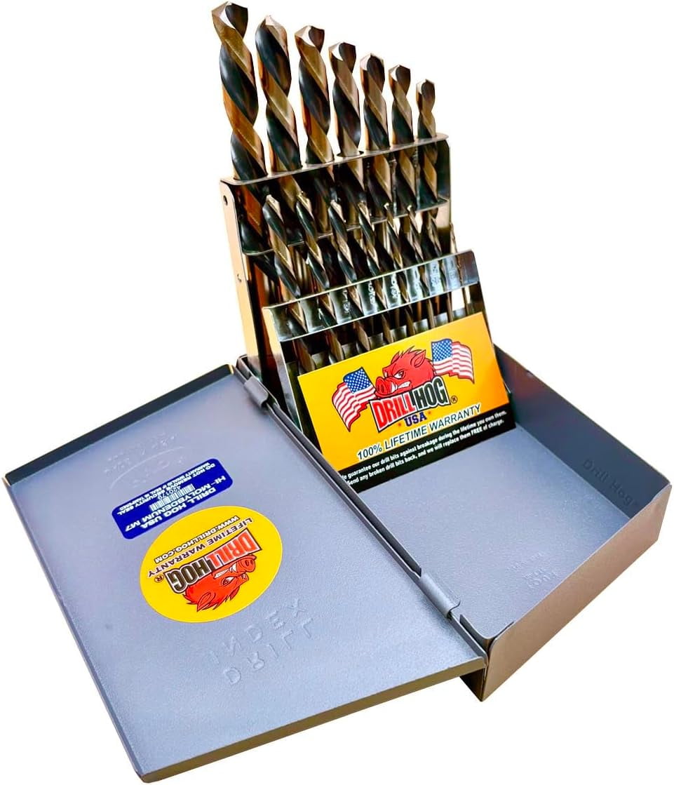 Drill Hog® 15 Pc Left Handed Drill Bit Set Screw Extractor EZ-OUT HI ...