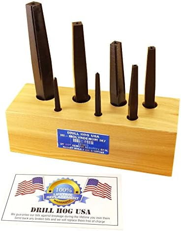 Drill Hog 7 Pc Square Easy Out Set Round Screw Extractor - Walmart.com