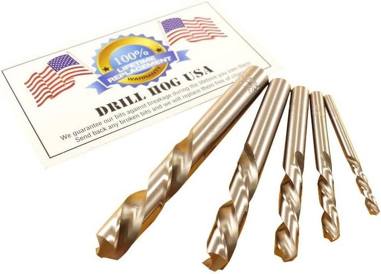 Drill Hog USA 5 Pc Left Handed Drill Bit Set Niobium Nb41 - Walmart.com