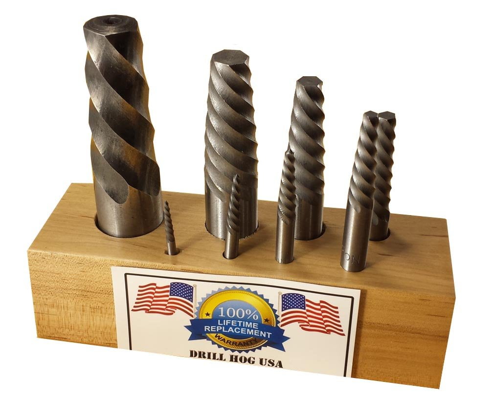 Drill Hog USA 8 Pc Spiral Easy Out Set Round Screw Extractor - Walmart.com