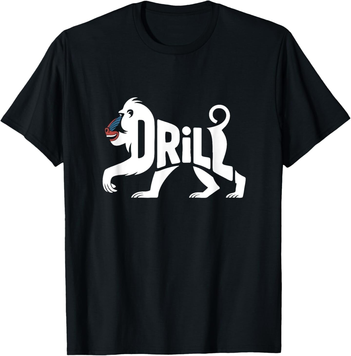 Drill Mandrill Word Art - Weightlifting, Gym & Jungle Animal T-Shirt ...