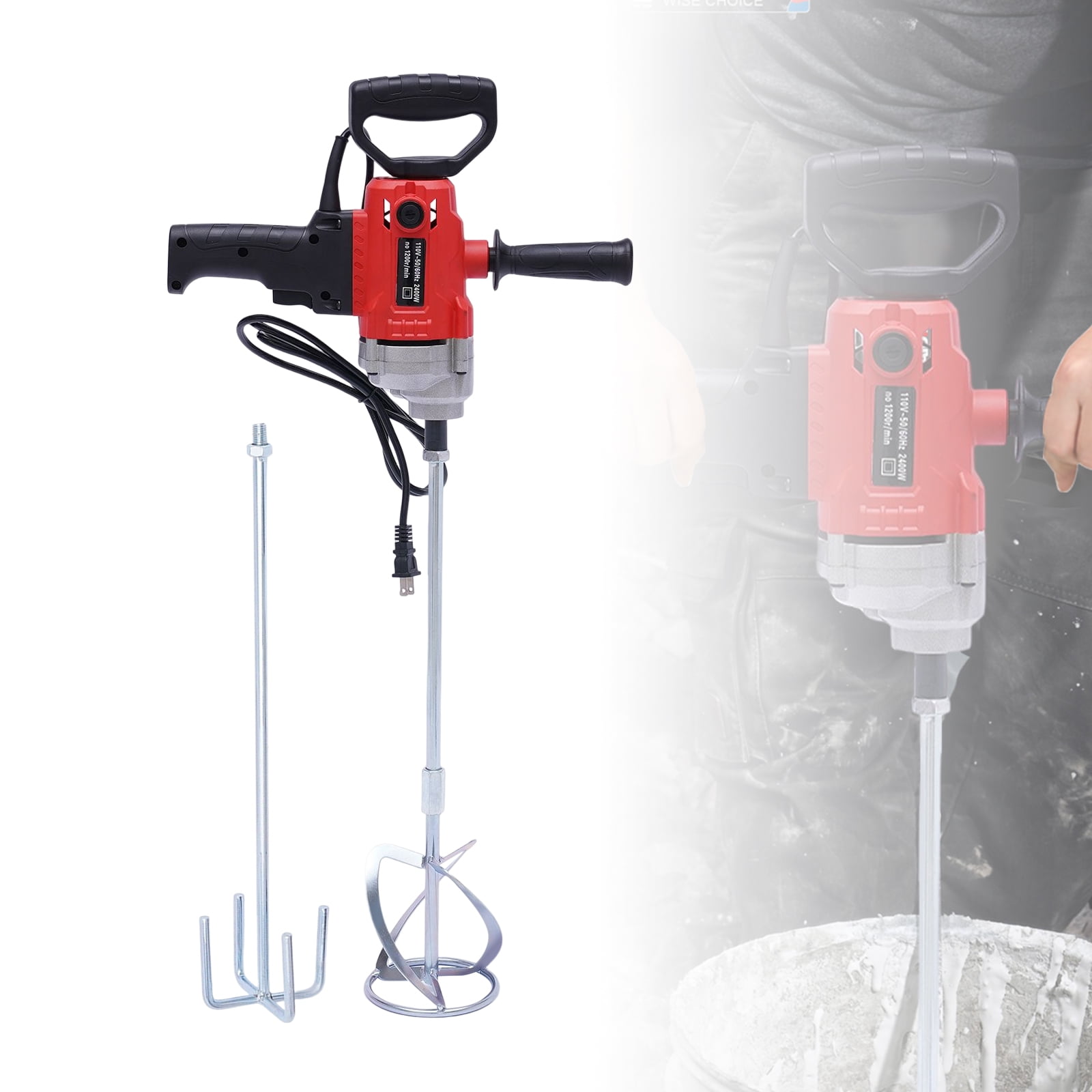 Drill Mixer Set with Spade Handle Electric Corded Mixing Drill Machine ...