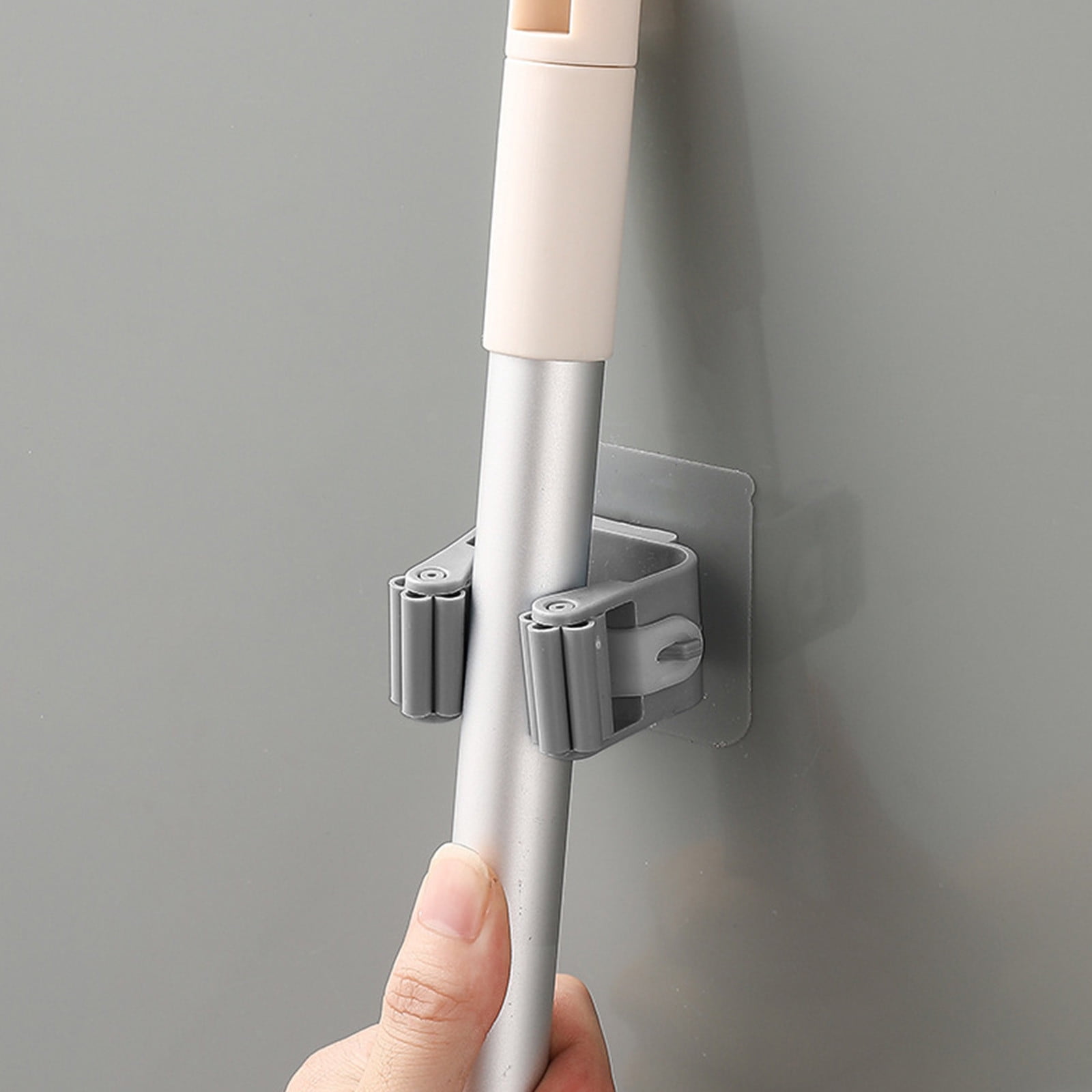 No Drill Mop Holder Wall Mount | Heavy Duty Mop Hanger | Self-Adhesive ...