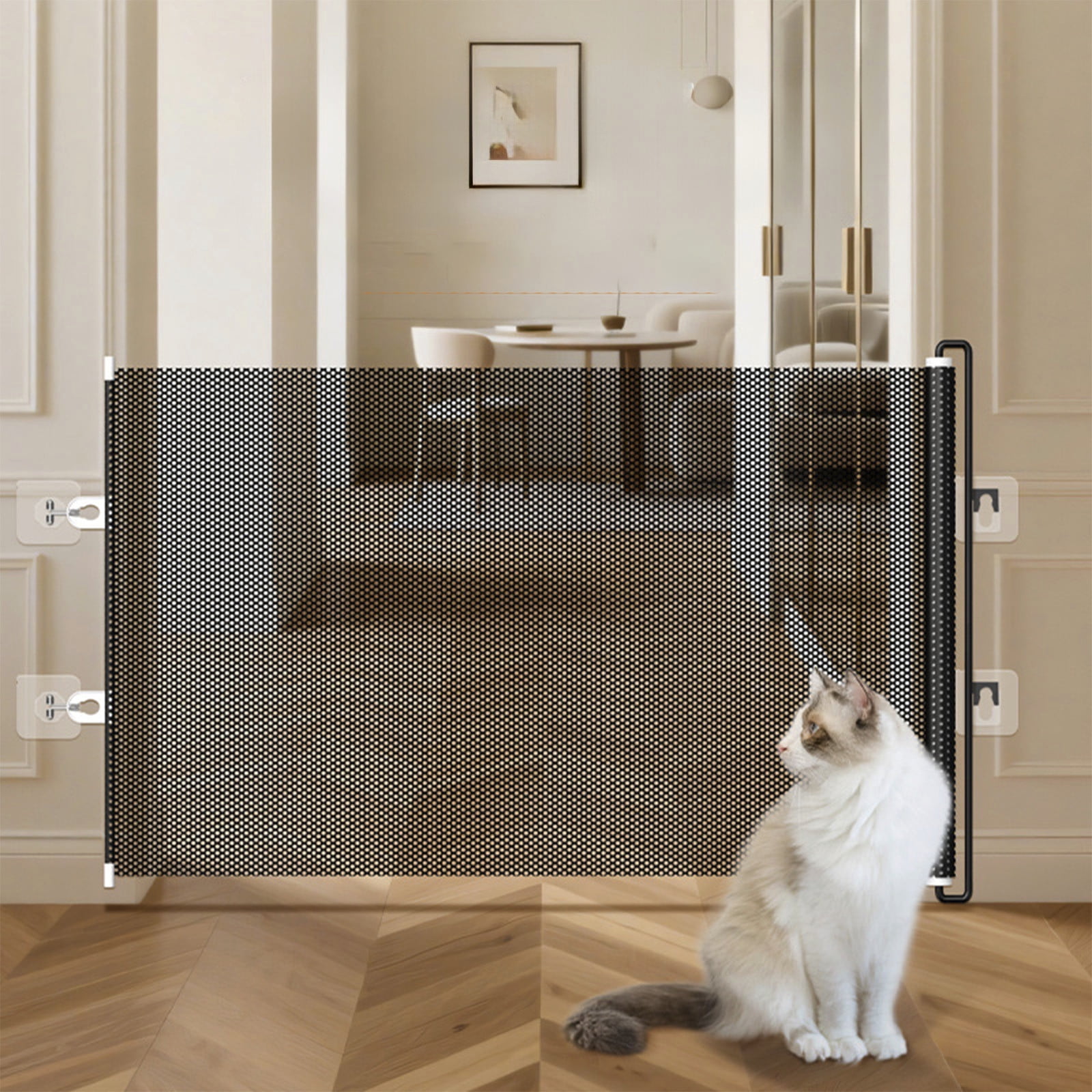 No Drill Pet Isolation Net Gate,49.21x19.68in Expandable Pet Gate for ...