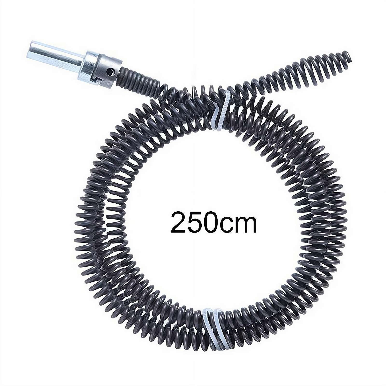 Drill-Powered Drain Snake, 250 cm Manganese Steel Spring Clog Remover ...