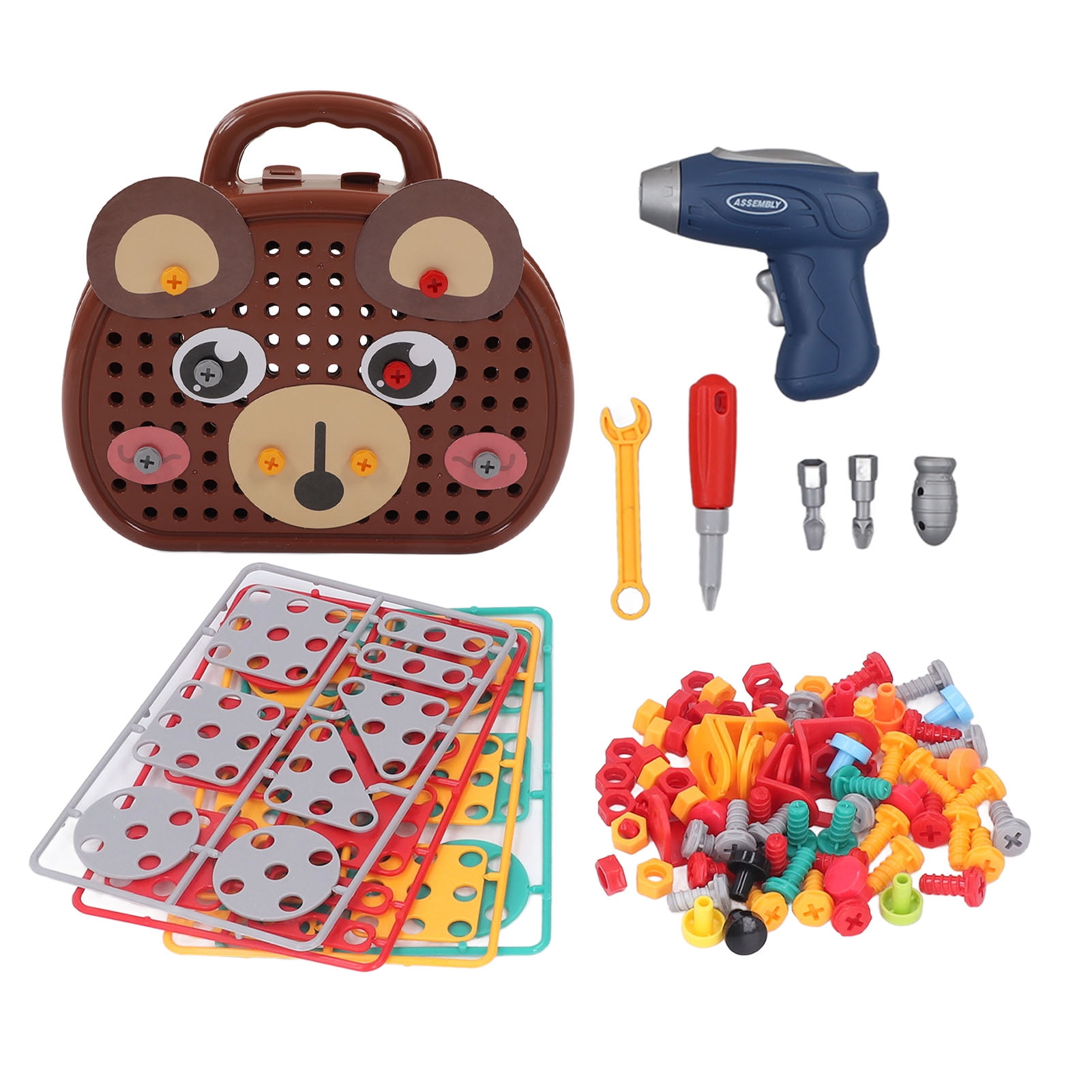 Drill Puzzle Set Steam Learning Toys with Electric Drill Screw Tool DIY Construction Engineering ...