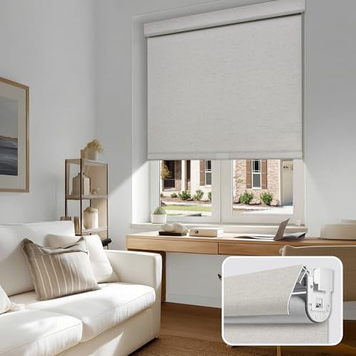 No Drill No Tools Roller Shades, Blackout Roller Blinds for Indoor ...